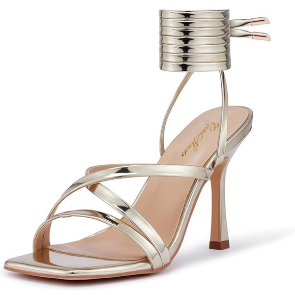 Genshuo | Shoes | Genshuo Womens Heeled Sandals Strappy Lace Up ...